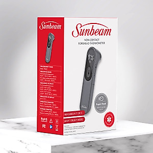 Sunbeam Touchless Body & Object Digital Infrared Thermometer for Adults and Kids, Instant Accurate Reading, Fever Indicator