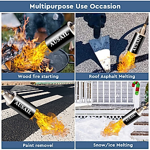 Propane Torch Weed Burner,Blow Torch,Heavy Duty,High Output 1,800,000 BTU,Flamethrower with Turbo Trigger Push Button Igniter and 10 FT Hose for Roof Asphalt,Ice Snow,Road Marking,Charcoal(Black）