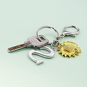 Silver Letter B Keychain for Women Men Purse Handbags Metal Alphabet Initial Letter Key Ring Keychain