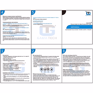 GamaTech 110V/220V Pressure Switch for Water Pump and Air Pump, Digital Adjustable Pressure Controller, 0-230 Psi, 1/2" Male Npt