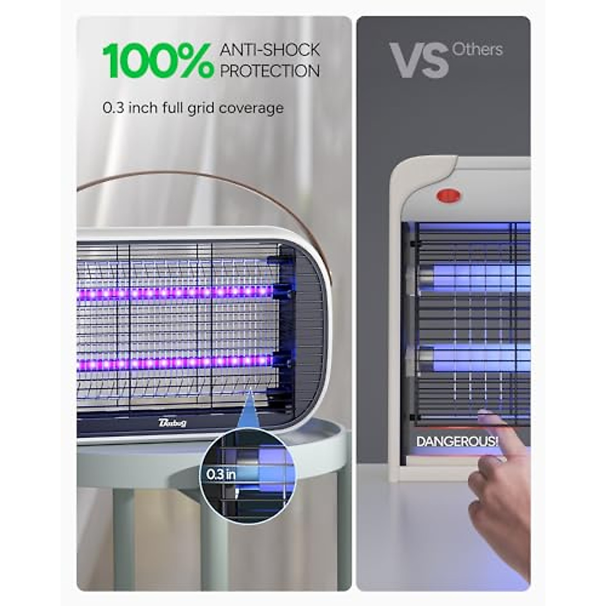 Buzbug LED Bug Zapper Indoor, 10 Years Lifespan Lamp Sustainable Less Power, Durable High-Voltage Electric Mosquito Zapper, Fly Trap Mosquito Trap, Fly Killer Fly Zapper -MA015B