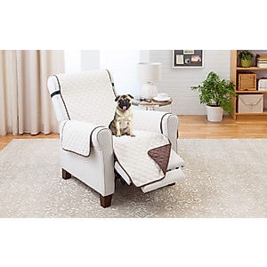 Couch Guard XL Recliner/Chair Cover - Stylish Sofa Slipcover - Shield & Protects from Pets, Kids, Stains - Reversible, Convenient Pocket, Easy Wash & Dry - Chocolate/Tan