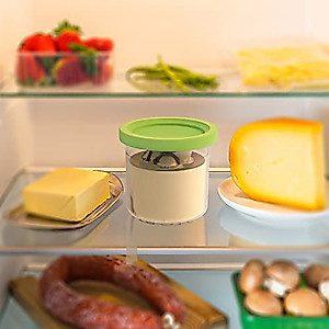 VIJIGIA Ice Cream pints Containers 4 Pack, Compatible with NC301 NC300 NC299AMZ Ice Cream Makers, Reusable, Dishwasher Safe, Airtight & Leaf-Proof, light blue/Gray/Pink/Green Lids