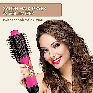 Hair Dryer Brush Blow Dryer Brush in One Upgraded 4 in 1 Hair Dryer and Styler Volumizer with Negative Ion Anti-frizz Ceramic Titanium Barrel Hot Air Brush