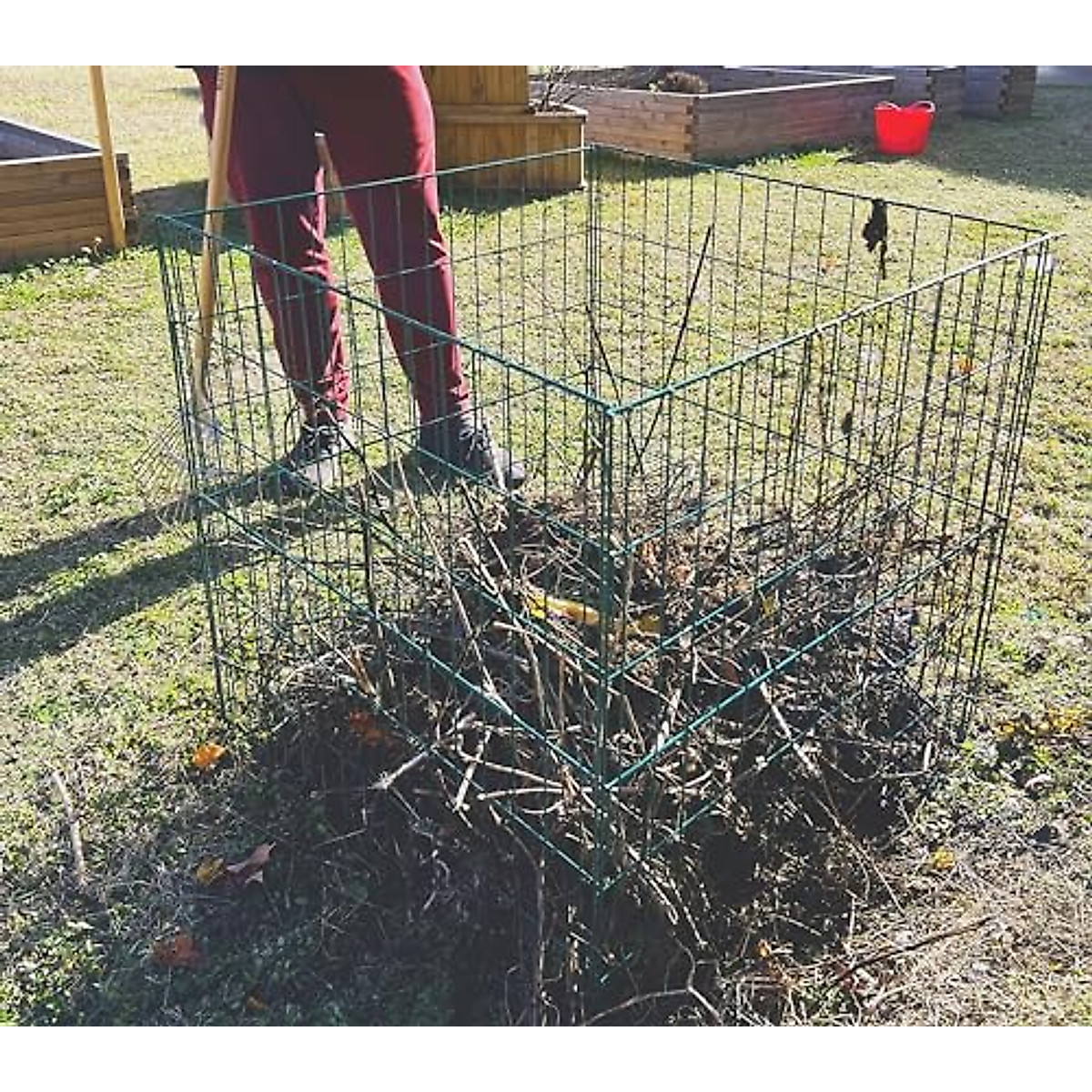 Bosmere K765 Wire Compost Bin, 30"L x 30"W x 30"H, Easy Assembly W/Front Door that Opens for Effortless Access