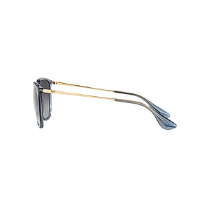 Ray-Ban RB4171 Erika Round Sunglasses, Transparent Blue/Polarized Grey Gradient, 54 mm