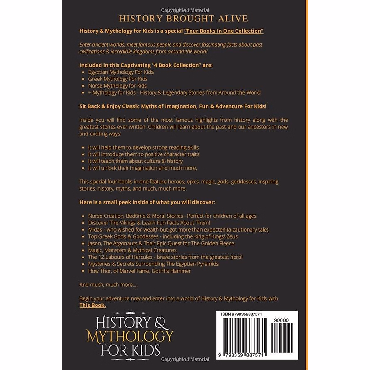 History & Mythology For Kids: Explore Timeless Tales, Characters, History, & Legendary Stories from Around the World - Egyptian, Greek, Norse & More: 4 books (4 books in 1)