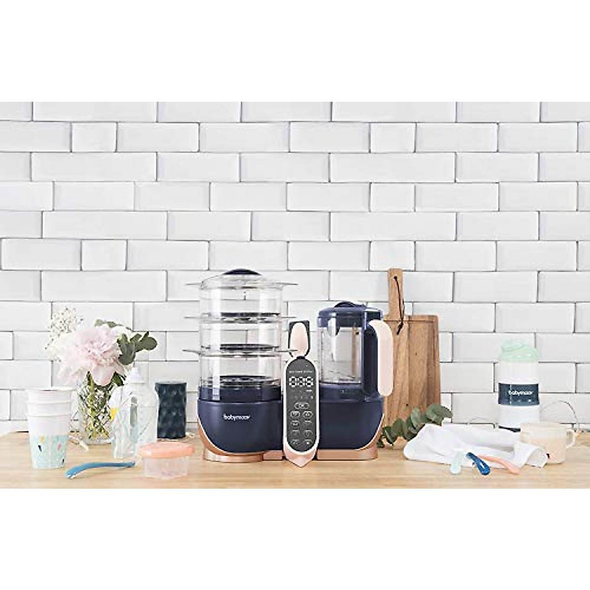 BabyMoov Duo Meal Station, 6 in 1 Touchscreen Baby Food Processor with Steamer | Multi-Speed Blender | Warmer | Puree | Defrosts | Sterilize | 500W Capacity Bundled with HogoR Organic Baby Food Maker Cookbook