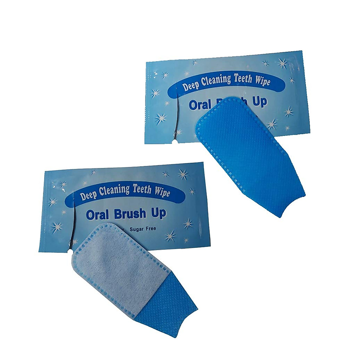 50pcs Finger Teeth Wipes Oral Brush Ups Disposable Dental Deeping Cleaning Fresh Breath Mint Flavour