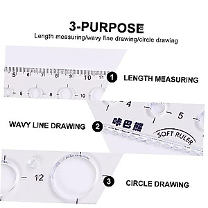 Operitacx 4 Set Clear Ruler Math Protractor Straight Ruler Triangular Ruler Geometry Ruler Ruler Suit Tools for Rulers Plastic Ruler Stationery Unisex to Draft