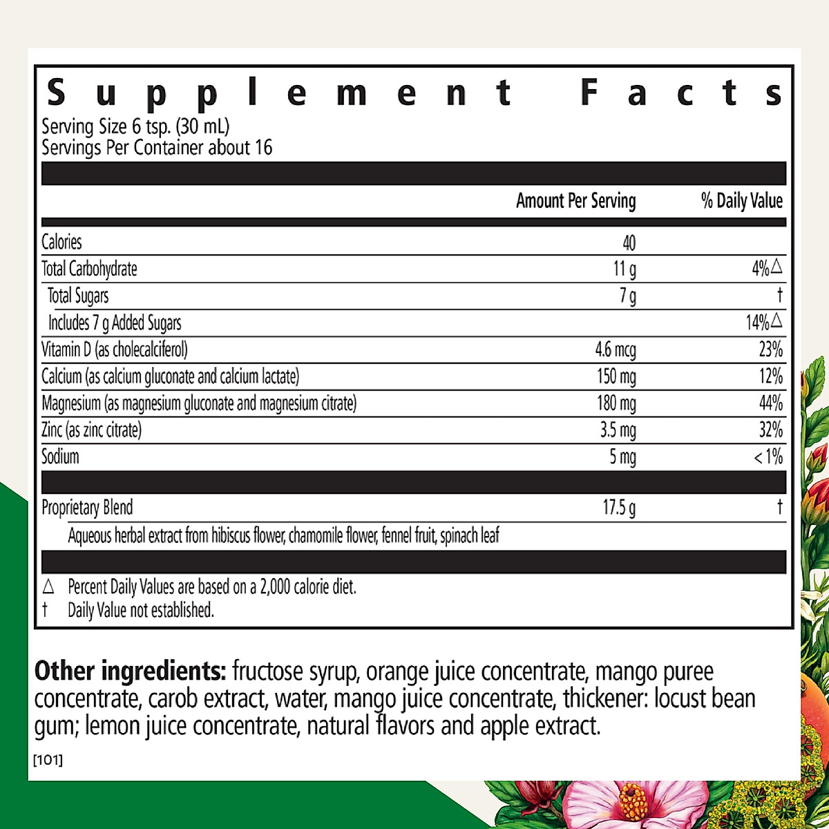 Floradix Calcium Magnesium Liquid Herbal & Mineral Supplement - Bone & Joint Support Supplement with Calcium, Magnesium, Vitamin D & Zinc - Vegetarian, Non-GMO - 17 fl oz