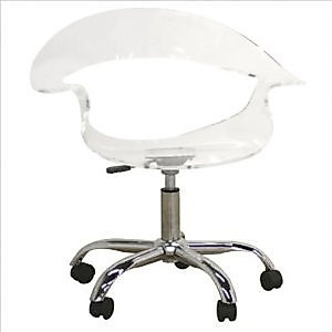 Baxton Studio Elia Clear Acrylic Height Adjustable Swivel Office Chair