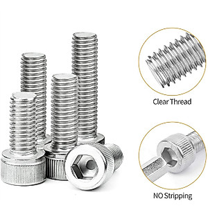 Guard4U 155Pcs 304-Stainless Steel Metric Hex Socket Head Cap Screws Assortment Kit,for M2.5 M3 M4 M5 M6 M8 (14 Sizes)