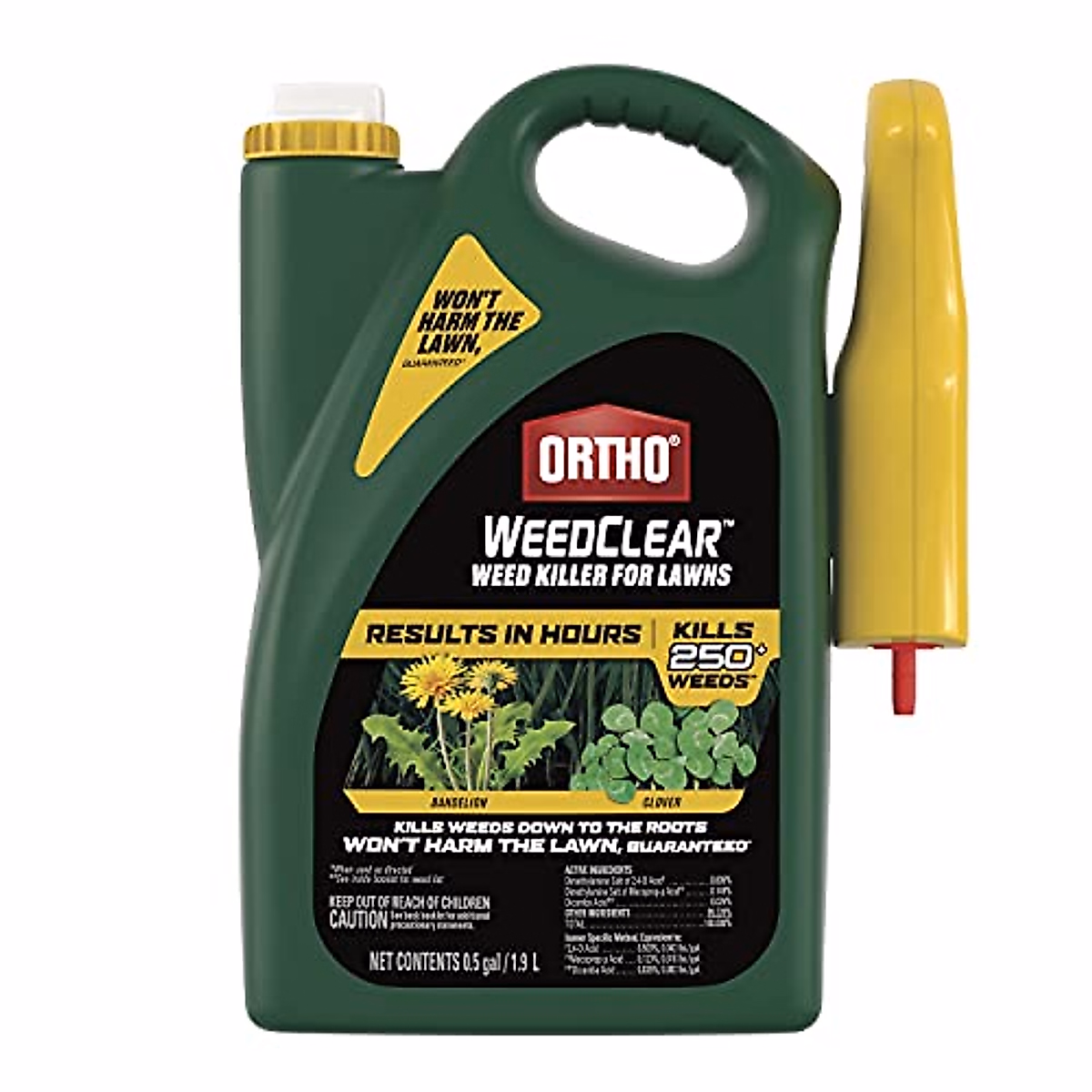Ortho WeedClear Weed Killer for Lawns: Ready To Use, With Trigger Sprayer, Won't Harm Grass (When Used as Directed), Kills Dandelion & Clover, .5 gal.
