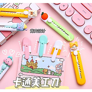 Peaches Box Cutter Retractable, Sharp Utility Knife Retractable, Cute Box Cutters for Office, Home, Arts Crafts, Cartons, Cardboard, Utility Knives, Knives (3H075)