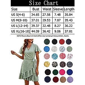 Naggoo Summer Dress for Women Short Wrap Dress Country Dress Sage Green S