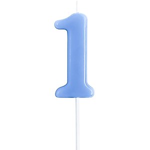 eusbon 1st Birthday Candle, 2.76” Big Size Number Candle for Cake Decoration, Birthday Party, Wedding Anniversary, Blue (Number 1)