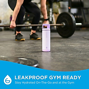 GROSCHE Alpine Flip n' Sip 20 oz Insulated Water Bottle - Stainless Steel, Leakproof Flask with Straw - Perfect for Gym, Travel & Outdoor Use - Keeps Water Cold up to 60 hrs - Lavender