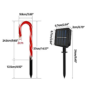 CHIHUOBANG Led Christmas Candy Cane Lights Set Solar Panel or Battery Powered Stake Light for Home Garden Passage Courtyard Decoration Outdoor Lawn Lamp led Christmas Candy Cane Light