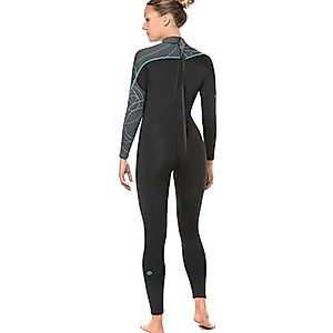 BARE 5MM Women's Elate Full Wetsuit | Comfortable high Stretch Neoprene Material | Long Sleeve | Great for All Watersports, Scuba Diving and Snorkeling | Grey 04