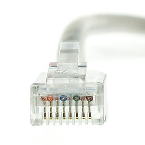 CableWholesale Cat5e Plenum Ethernet Cable, 24AWG Network Cable with RJ45 Gold Plated Connector, 4 Pair Stranded Bare Copper, Bootless Unshielded Twisted Pair (UTP) Internet Patch Cable, 1 Foot, Gray