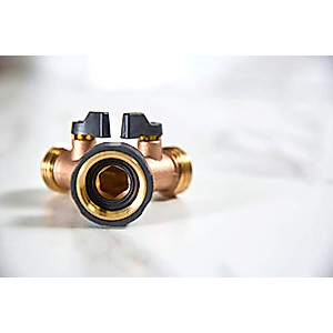 Orbit 58248 Brass Dual-Outlet Garden Hose Faucet Adapter, Brown