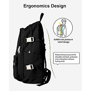 VGOCO Backpack for Women,Unisex Lightweight Backpack Bag Water-proof Casual Rucksack for Women Men Fits 14 inch Laptop Work Daypack Black