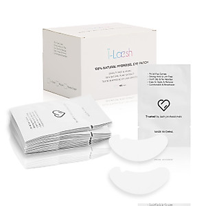 i-Laesh 100 Pairs Eye Pads for Lash Extensions - 100% Natural Aloe Vera Hydrogel Gel Under Eye Pads - Lint Free, Stick Well, Fits Most Eye Shapes Lash Extension Supplies Makeup Tools - U Eye Pads