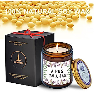 PIDELIGHT Giant Hug in A Jar Candle - Jars of Hope Candle, Get Well Feel Better Cheer Up Gifts, Sending Hugs Gifts for Women, Thinking of You Lavender Scented Soy
