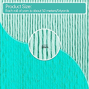 4 Pcs Glow in The Dark Yarn for Crochet Luminous Yarn 55 Yards Soft Craft Yarn for DIY Crafts Sewing Arts Beginners Crocheting Knitting Party Supplies, Blue