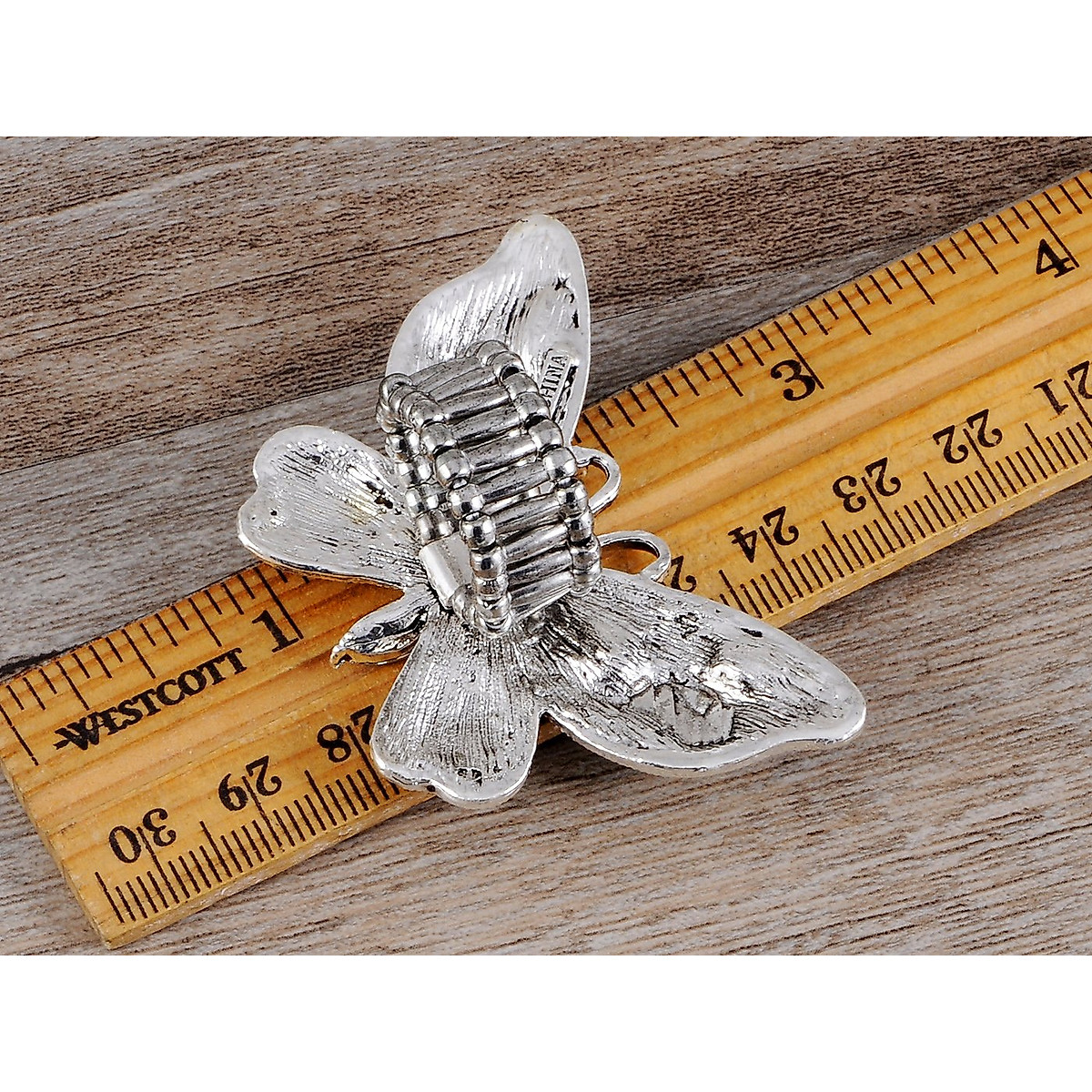 Alilang Czech Clear Crystal Rhinestone Butterfly Birthstone Bridal Wedding Gift Adjustable Ring