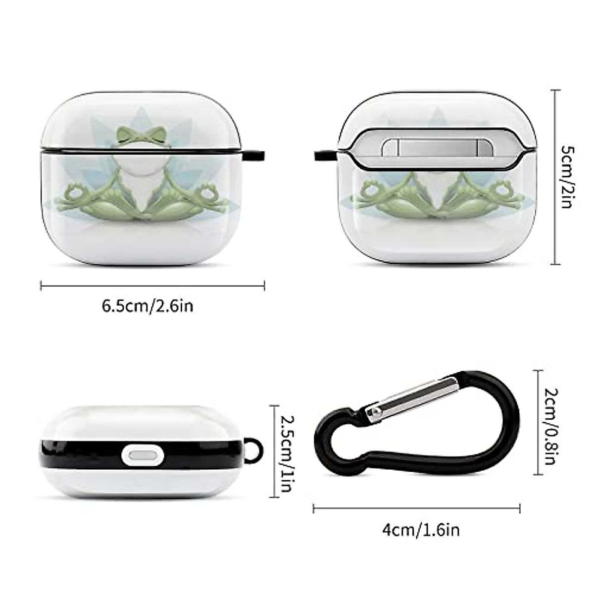 YouTary Compatible with Airpods 3 Case Cover 2021 with Keychain Yoga Frog Funny Pattern, Apple AirPod Headphone Cover Unisex Shockproof Protective Wireless Charging