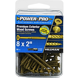 Hillman The Group 42479 Bronze Wood Screw (50 Pack), 8 x 2