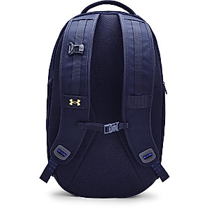 Under Armour Adult Hustle Pro Backpack , Midnight Navy (410)/Metallic Gold , One Size Fits All