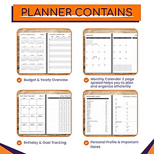 2024-2025 Monthly Planner, 7"x10", 100lb Cover, Spiral Bound, 2 Year Calendar Great For Organization & Scheduling