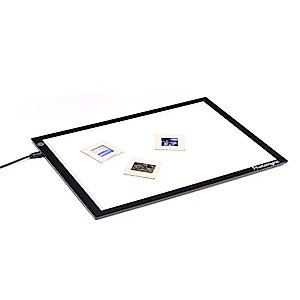 Photomyne Light Pad Backlight | Slides & Negatives viewer | Film Negatives & Old Slides Scanning Lightbox | Hands-Free Ultra-Thin Ultimate Brightness  (Includes USB Adapter) - Black