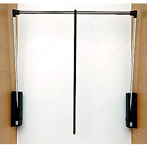 Servetto ClosetPro Soft-Close Wardrobe Lift Expanding Steel Tubing with Black Plastic Housing, 22 lb Weight Rating, Made in Italy (24 1/2" - 33 1/2")