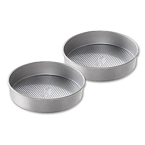 USA Pan Bakeware Round Cake Pan, 9 inch, Nonstick & Quick Release Coating, Made in the USA from Aluminized Steel, Set of 2