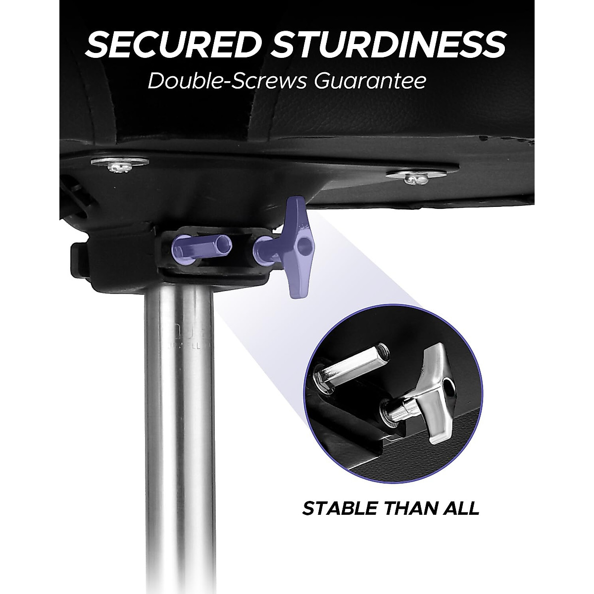 Starfavor Drum Throne Airlift Height Adjustable Padded Seat Drum Stool, Heavy Duty Hydraulic Drum Throne Seat Motocycle Style, with Double Braced Anti-Slip Feet Saddle Drum Seat, ST-700