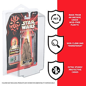 EVORETRO Action Figure Display Case for Kenner, Super7 Reaction Figures, 3.75 in Carded Toy Figures Such as Star Wars, Marvel Legends, Motu, GI Joe, Durable Plastic Retro Blister Protective Cases