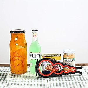 Jar Opener Can Opener Bottle Opener for Senior, Arthritis Hands and Anyone with Low Strength, Arthritis Jar Opener Get Lids Off Easily(Black and Red)