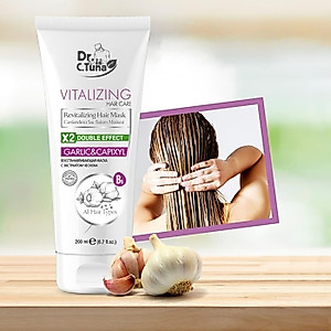 FARMASI Dr. C. Tuna Vitalizing Garlic Shampoo and Hair Mask - Natural Treatment for Hair Growth, Prevents Loss, Stimulates Growth with Capixyl