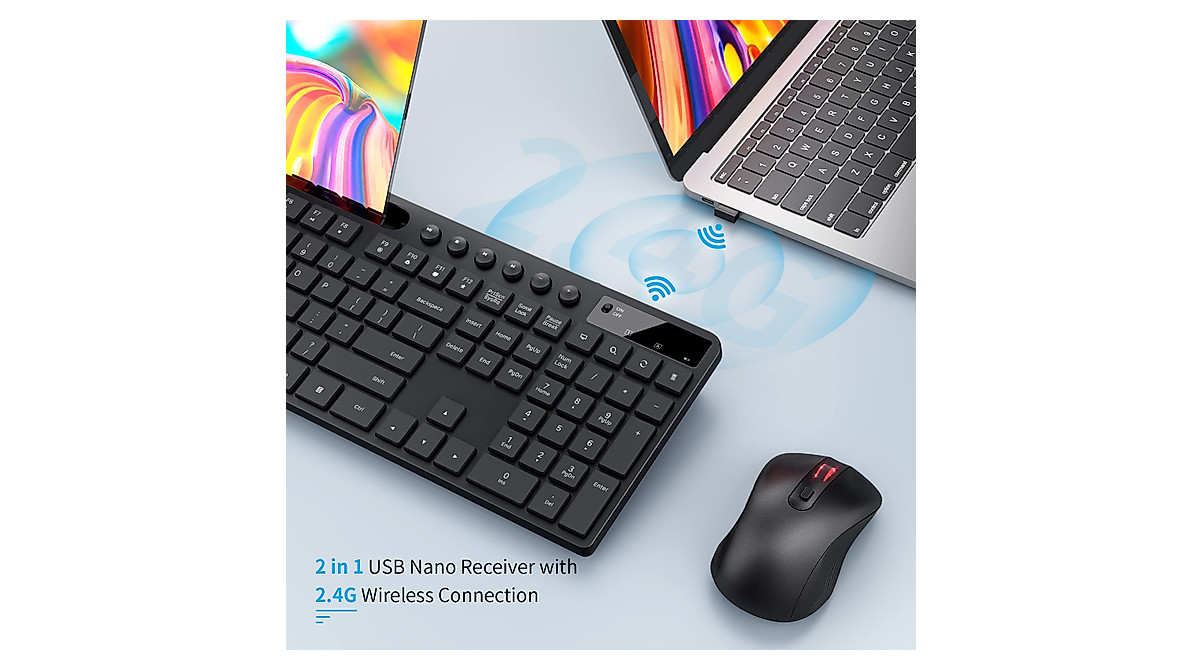 MARVO Wireless Keyboard & Mouse Combo - Ergonomic & Silent