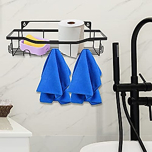 Zerodeko 5pcs Wall Mounted Wire Rack Produce Baskets with Hooks Soap Dish Kitchen Spices Rack Bathroom Organizer Shower Caddy Home Storage Accessories for Bathroom Kitchen Sink