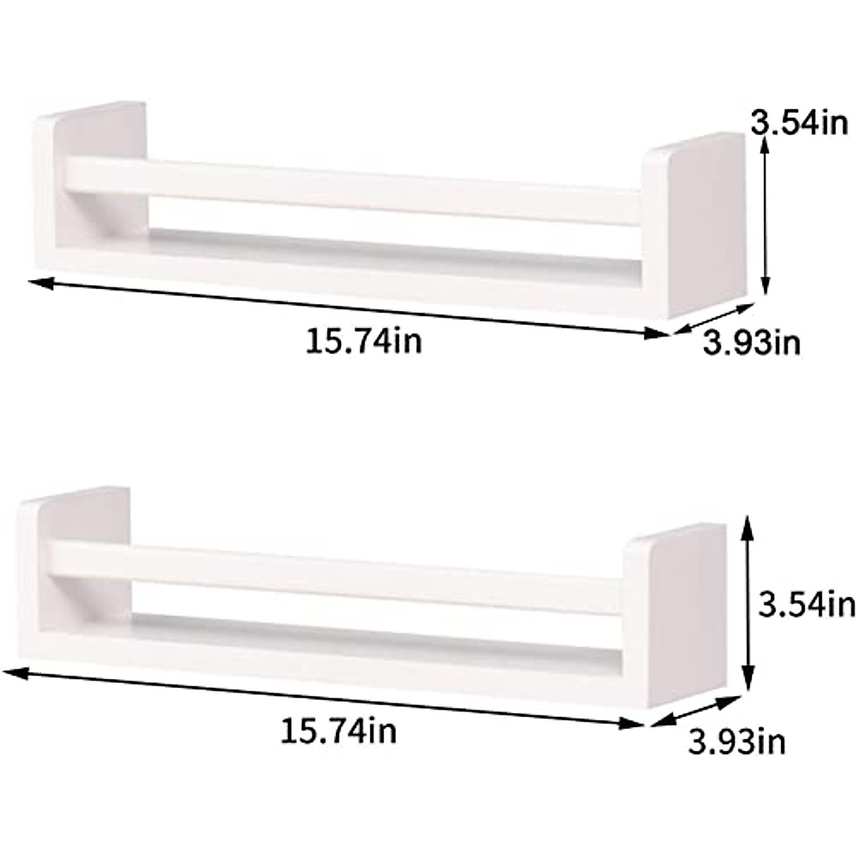 Nursery Floating Shelf, Wall Mounted Nursery Book Shelves,Set of 2 Rustic U Shaped Book Shelf Organizer for Farmhouse Decor,Corner Display Hanging Spice Rack for Bathroom Kitchen.