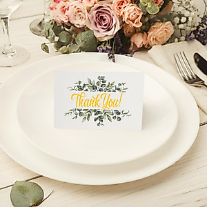 WUJIAQIU Place Cards for Table Setting, 106 Pcs Wedding Place Name Cards, Blank Tent Cards, Table Seating Cards with Eucalyptus Wreath for Weddings, Banquets, Events, Table, Dinner Parties