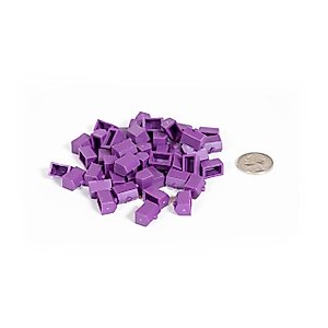 Plastic Houses: Purple Color Board Game Replacement House (Colored Miniature Town & City Buildings, Board Game Playing Pieces) | 50 Pieces