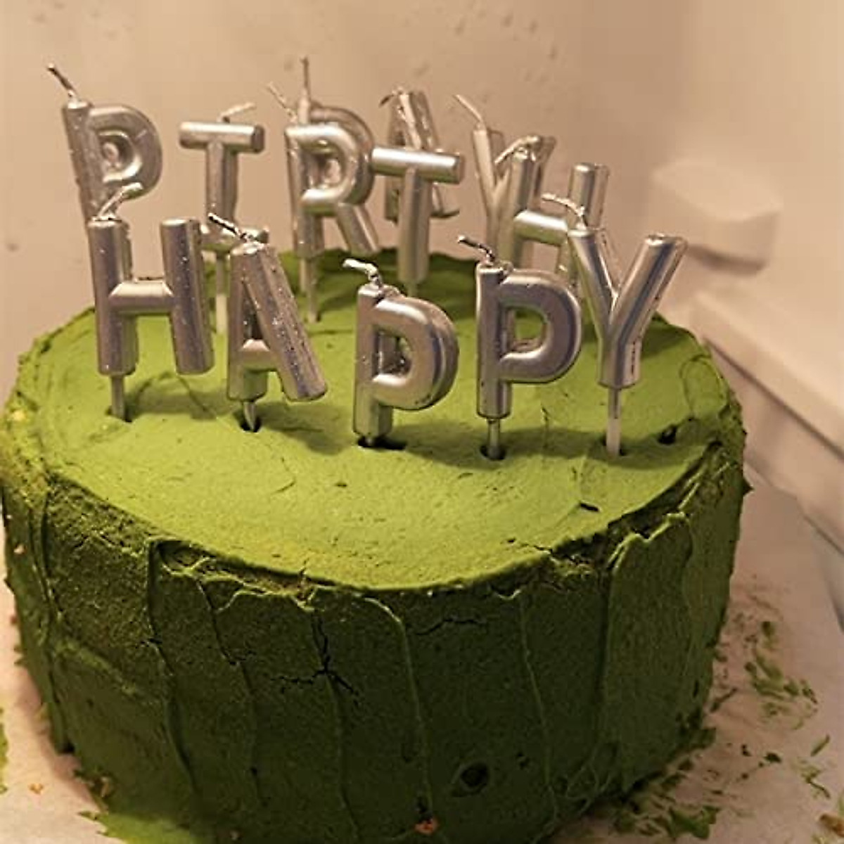 LOEVEVRY Happy Birthday Candles Set – 13 Count，Happy Birthday Metallic Letter Candle Cake Topper，Birthday Party Baby Bridal