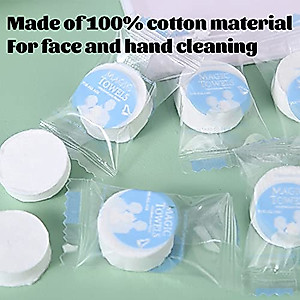 HI FINE CARE Compressed Towels Portable Disposable Compressed Cotton Coin Tissue Towel for Travel, Camping, Hiking, Sport, Beauty Salon, Home Hand Wipes 100Pcs (8.6in×9in)