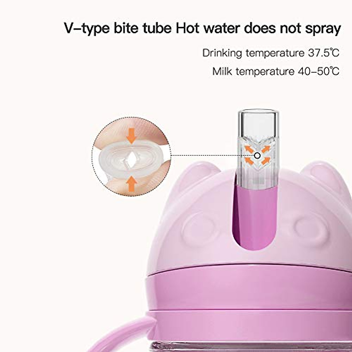 POTATO Straw Cup Spill Proof Sippy Cup with Handles and Strap, Toddler Cups, Tritan Sippy Cups for babies, 300ML/10oz, 6 Months+(Pink)